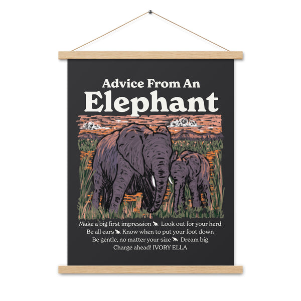 Advice From An Elephant Poster with Hangers – Ivory Ella